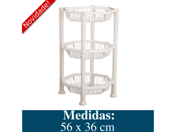 CESTO OITAVADO EMPILHAVEL COM 03 ANDARES BRANCO CESTO OITAVADO EMPILHAVEL COM 03 ANDARES BRANCO